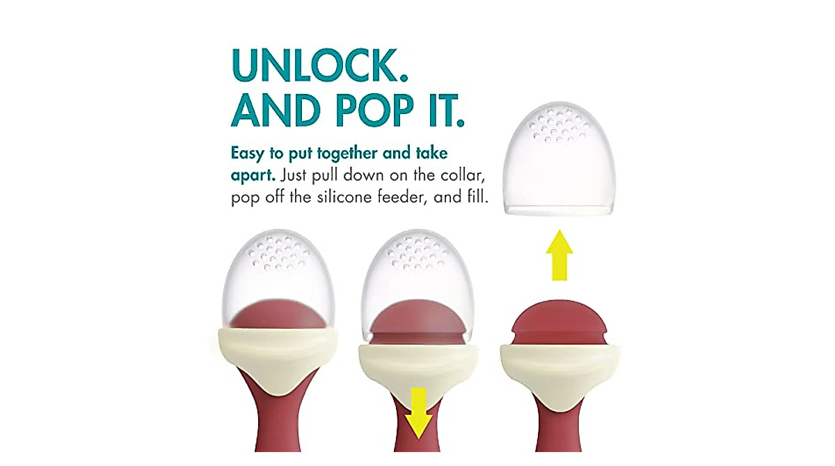 Boon PULP Silicone Baby Feeder for Self-Feeding & Teething Relief