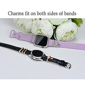 SUNOREEK blessed Apple Watch Band Charms for Women , silver Decorative Rings Loops Compatible with Apple Silicone watch Bands 49mm 45mm 44mm 42mm 41mm 40mm 38mm , blessed faith Metal SmartWatch Band Accessories Charms for iwatch band Series se 9 8 7 6 5 4