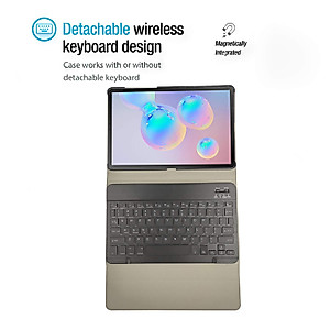 Backlight Keyboard Case for Samsung Galaxy Tab S6 10.5 inch 2019,Slim Stand Cover Lightweight Case with Magnetically Detachable Wireless Keyboard for Galaxy Tab S6 10.5 inch 2019 SM-T860/T865 (Black)