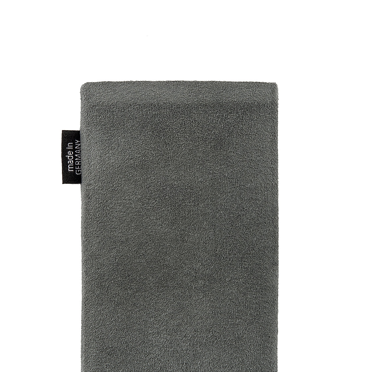 fitBAG Classic Gray Custom Tailored Sleeve for Xiaomi Redmi Note 6 Pro | Made in Germany | Genuine Alcantara Pouch case Cover with Microfibre Lining for Display Cleaning