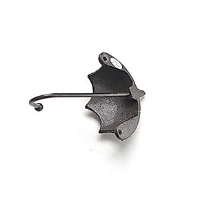 2 Pack Metal 3D Hook Cast Iron Bar Decoration Retro Creative Wall Hanging (Umbrella, 10×14×5cm)