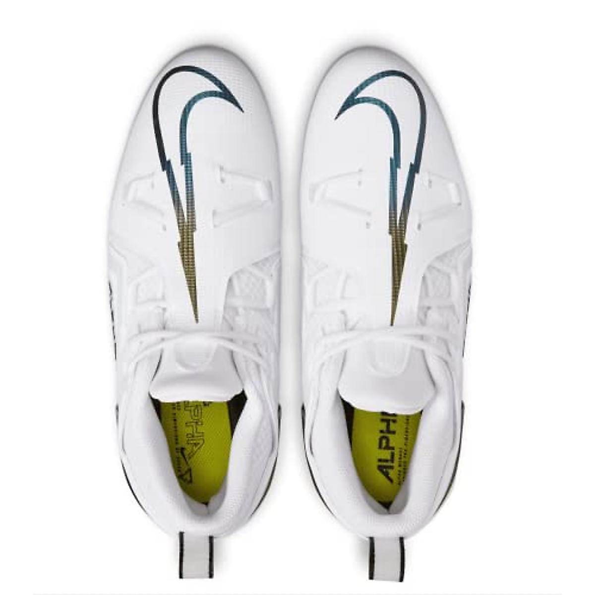 Nike Men's Alpha Menace Pro 2 Mid Football Cleats, White/Black, 11