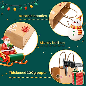 GSSUSA 30 Pack Christmas Gift Bags 7x8.6x3.3'' Paper Bags with Handles Bulk, Assorted Designs Christmas Craft Bags,Sturdy Xmas Party Favors Bags, Holiday, Goodie, Treat Bags, Retail Shopping bags