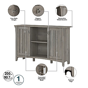 Bush Furniture Salinas Accent Storage Cabinet with Doors in Driftwood Gray