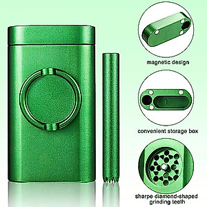 Storage Case with Mini Grinder All-in-one, Portable for On The Go! (Black)