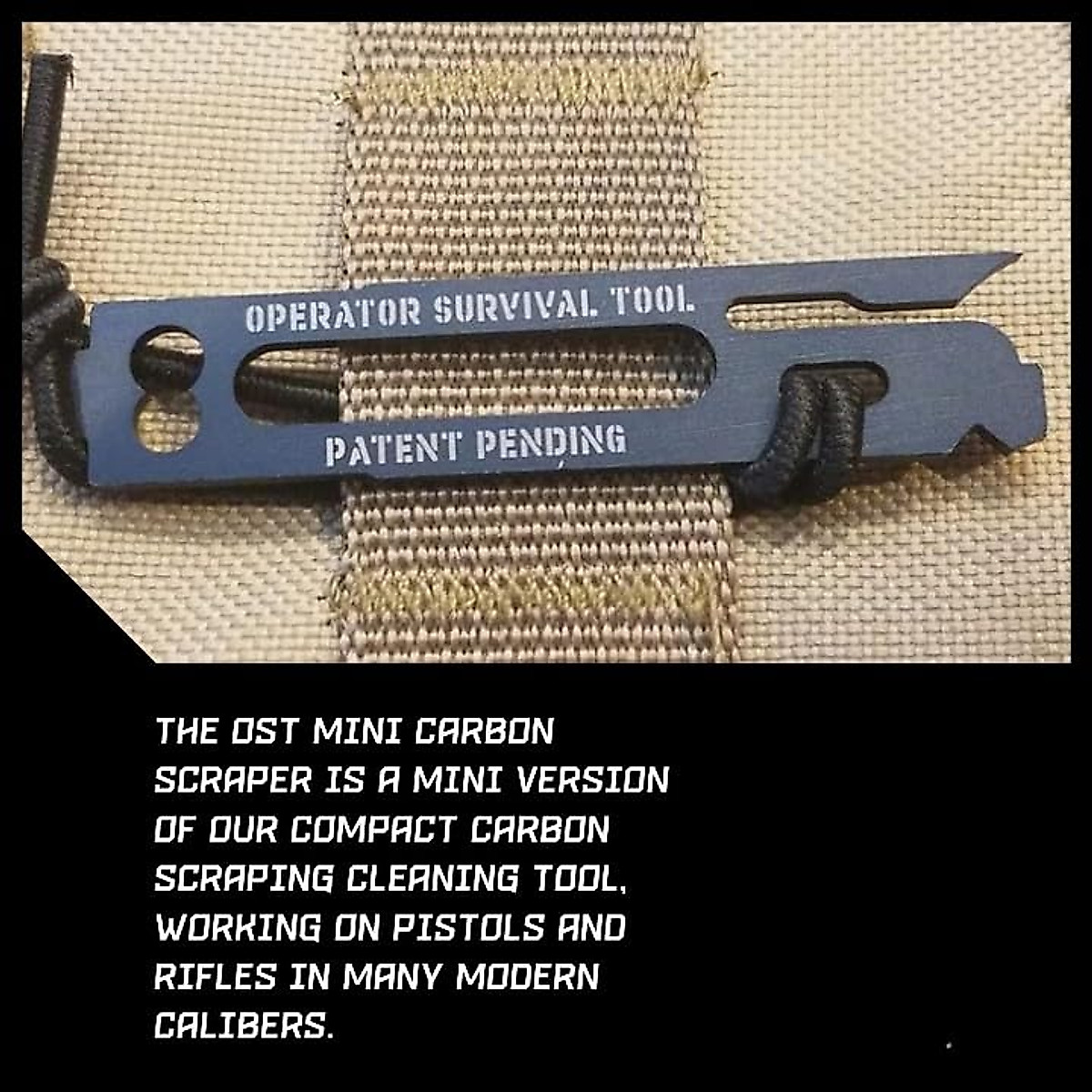 OST MINI CLEANING CARBON SCRAPER TOOL - Modern Sporting Gun Cleaning Tool - Carbon Remover for Guns Cleaning Kit Accessories Emergency Cleaning Tools - Compact Cleaner w/Shock Cord Attachment