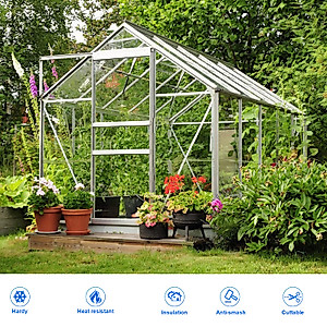 Kirumie 5 Pieces 4' x 2' x 0.32'' Polycarbonate Greenhouse Panels Twin-Wall Polycarbonate Sheet Waterproof UV Protected Reinforced Clear Sheets, Panels use for Greenhouse, Outdoor, Plant Stand Roof
