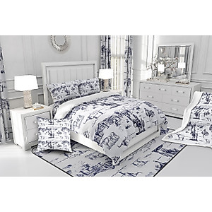 Western Cowboy Duvet Cover Set Queen Size,Sketch Highland Cow Horse Desert Bedding Set for Kids Boys Men Adult Room Decor,Southwest Rustic Farm Animals Comforter Cover Navy White Quilt Cover 3Pcs