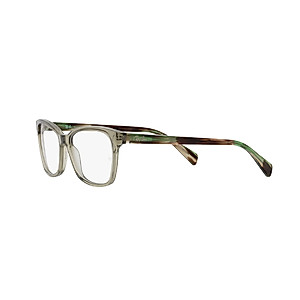 Ray-Ban RX5362 Square Prescription Eyewear Frames, Transparent Green/Demo Lens, 52 mm