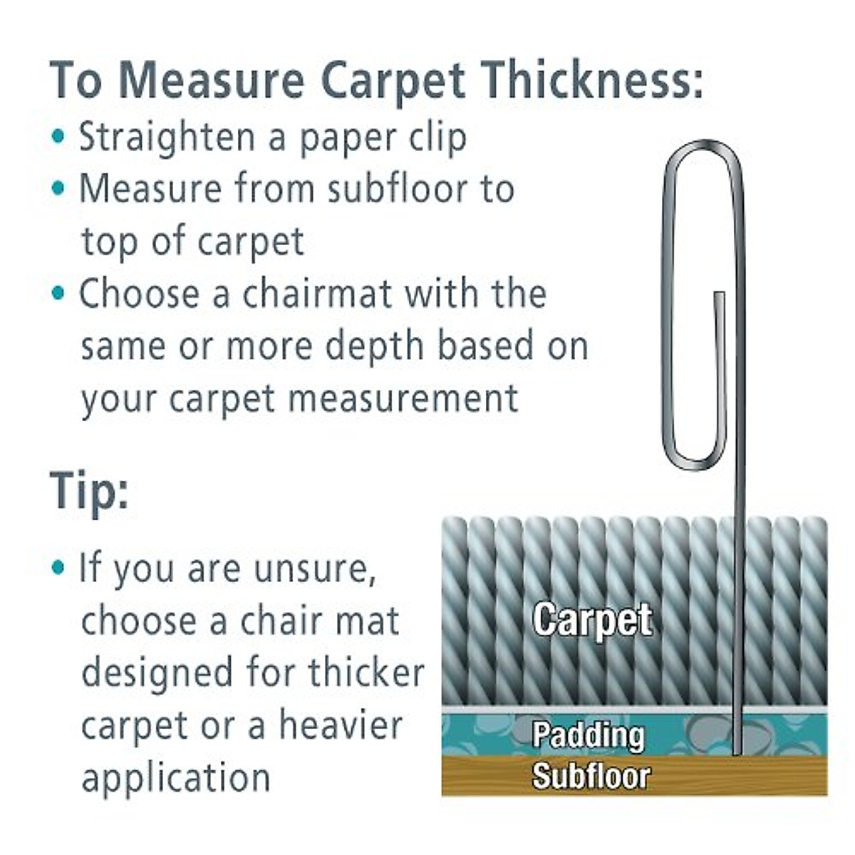 ES Robbins EverLife Chair Mat with Lip for Medium Pile Carpet, 45"x53", Crystal Edge (122183)