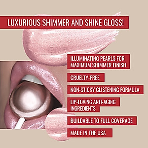 Runway Rogue LuxGloss Lip Gloss, High-Pigment Shimmer Soft Pastel-Pink Lip Gloss, ‘Catwalk’