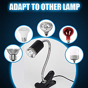 Horior Reptile UVA UVB Lamp for Turtle Lizard Basking Heat Light with 360° Clamp Dimmable Light for Reptile