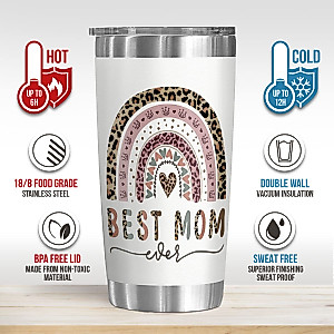 Kilyhome Mothers Day Gifts For Mom From Daughter, Son - Best Mom Ever Gifts, Gift Ideas for Birthday, Mother's Day, Presents For Mom To Be 1st Time Mom, New Mom Gifts - 20 Oz Stainless Steel Tumbler