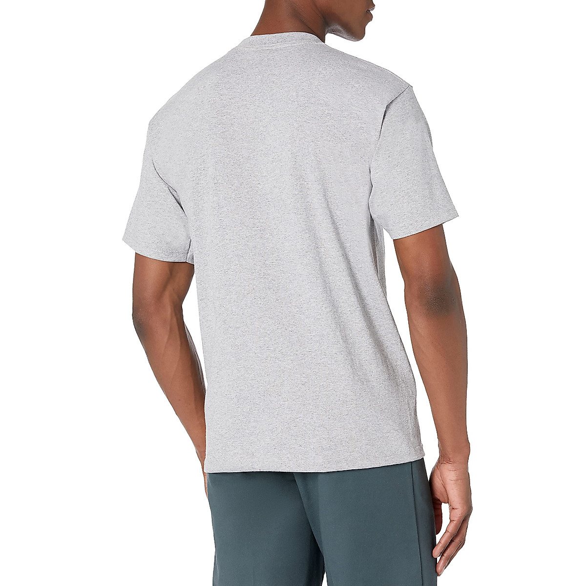 Pro Club Men's Heavyweight Cotton Short Sleeve Crew Neck T-Shirt, Heather Gray, 4XL-Tall