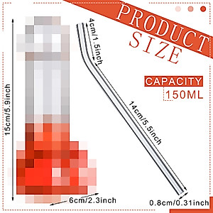 Irenare 4 Sets Shot Glass Cocktail Glass Cup Wine Glass Cup with Straws Martini Cocktail Glasses Drink Cup Wine Glass Transparent Beer Cocktail Cup for Birthday Supplies