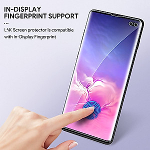 L K [3 Pack] Screen Protector for Samsung Galaxy S10 Plus, [Self Healing] [in-Display Fingerprint] HD Effect Flexible Film