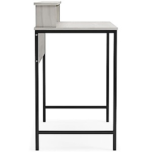 Signature Design by Ashley Bayflynn 36" Modern Home Office Desk With Hutch, White & Black