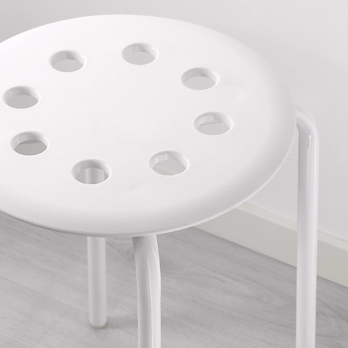Ikea Marius Durable Stool- 45 Cm - Product Of Sweden (White) - Steel