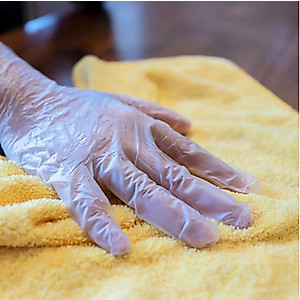 LW Concept Clear Vinyl Exam Gloves for Medical/Food Safe/Cleaning/Handling Use Multipurpose Latex & Powder Free, 3.5 mil (LW3003, Large, Case of 1000)