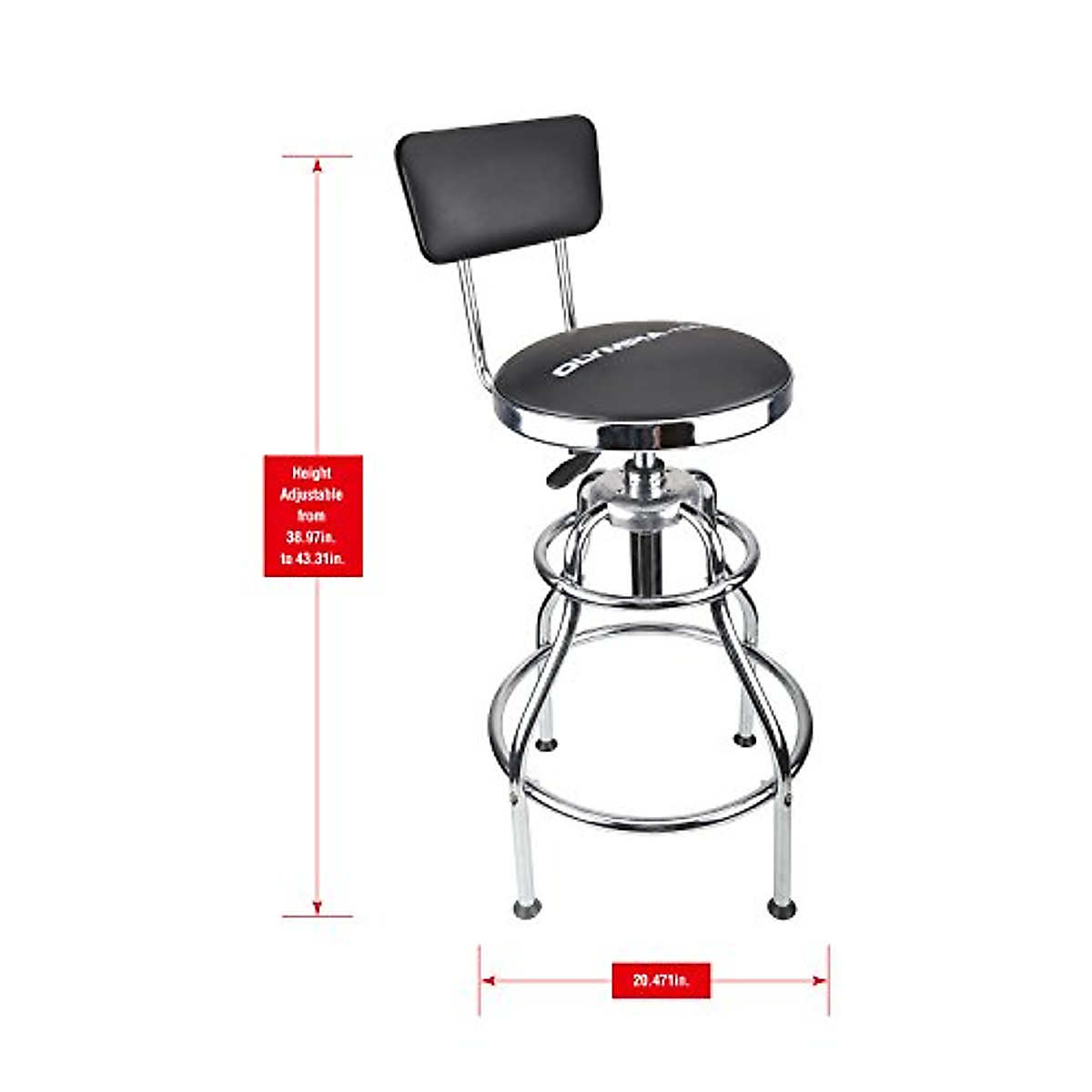 Olympia Tools 82-738 Adjustable Hydraulic Stool, Black