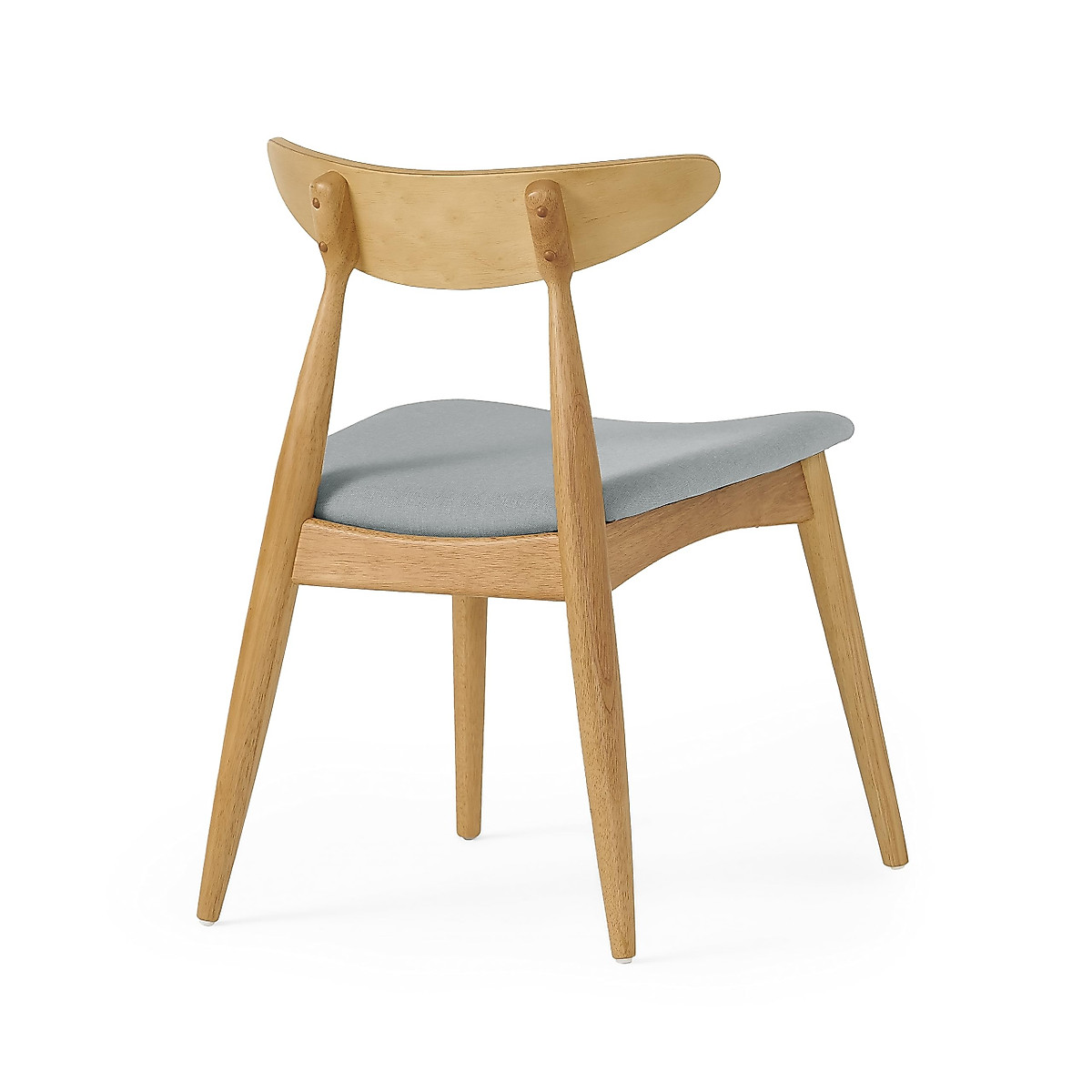 Christopher Knight Home Barron Fabric with Oak Finish Dining Chairs, 2-Pcs Set, Light Grey / Oak