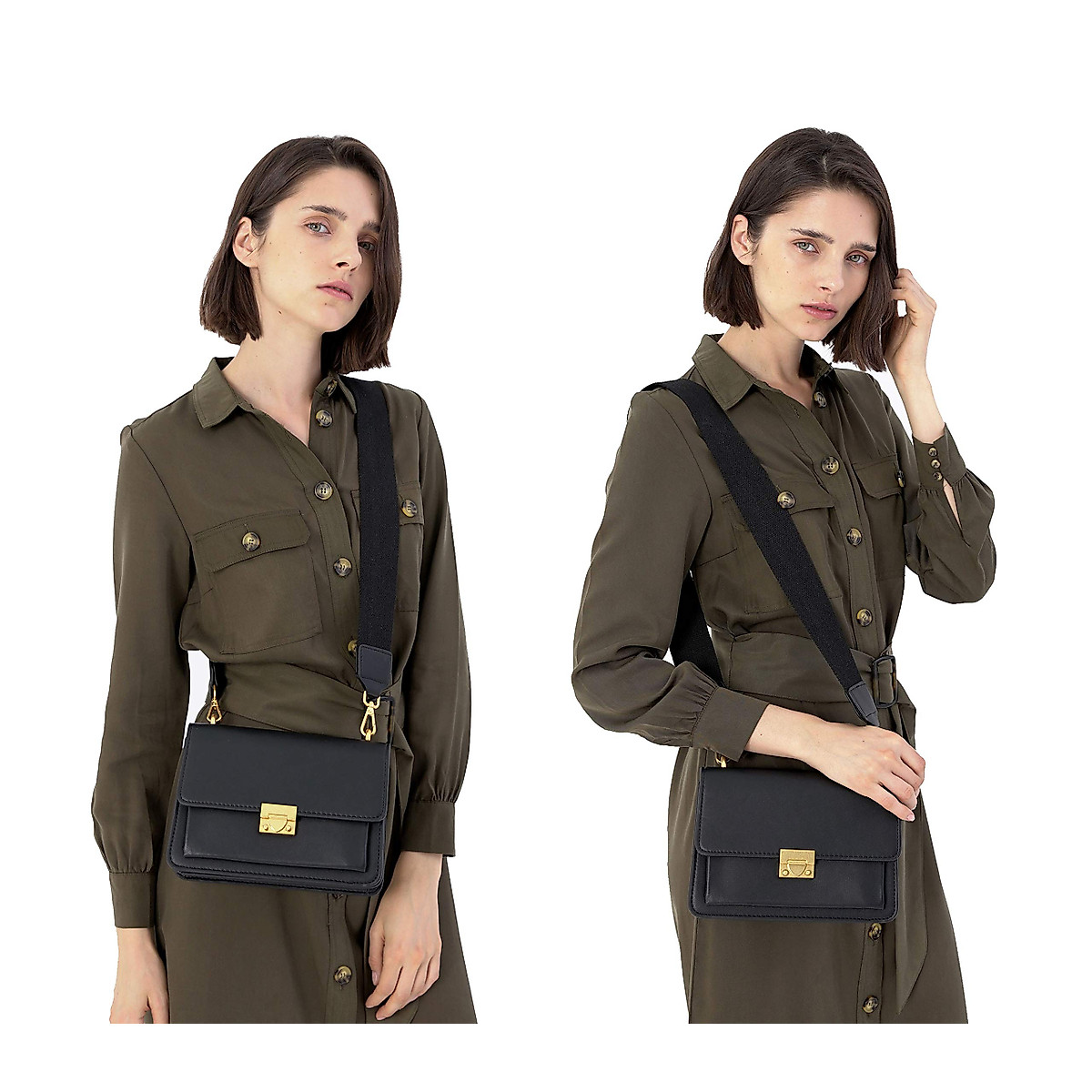 Scarleton Crossbody Bags for Women, Purses for Women, Lightweight Shoulder Bag, Casual Crossbody Bag, H207801 - Black