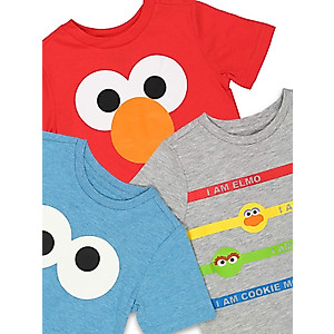 Isaac Mizrahi Loves Sesame Street Gang Elmo Toddler Baby Short Sleeve Tee (24 Months, Gray)