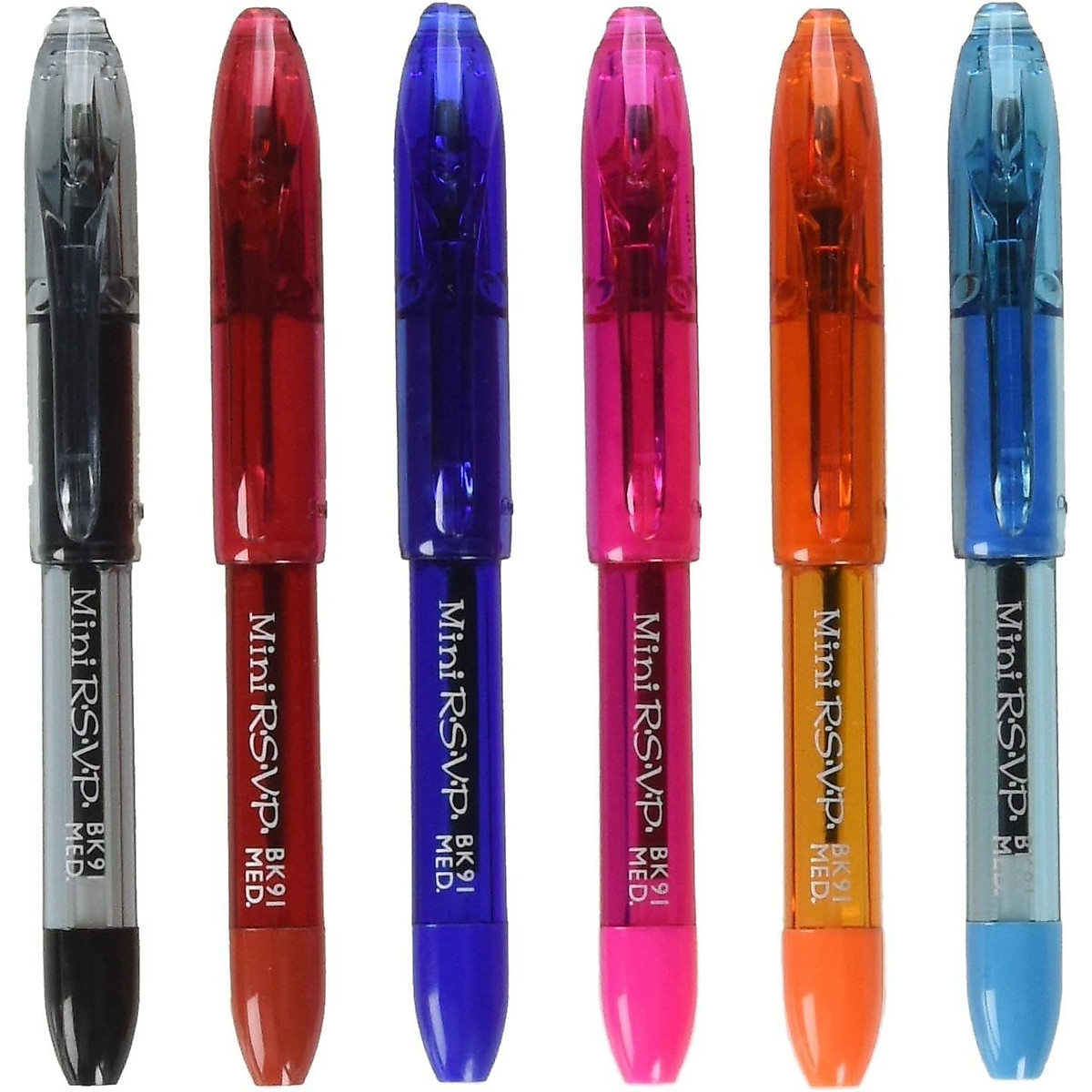 Pentel RSVP Mini Ballpoint Pen, (1.0mm) Medium Line, 24-Assorted Ink in Clear Cylinder Pack (BK91MN24M)