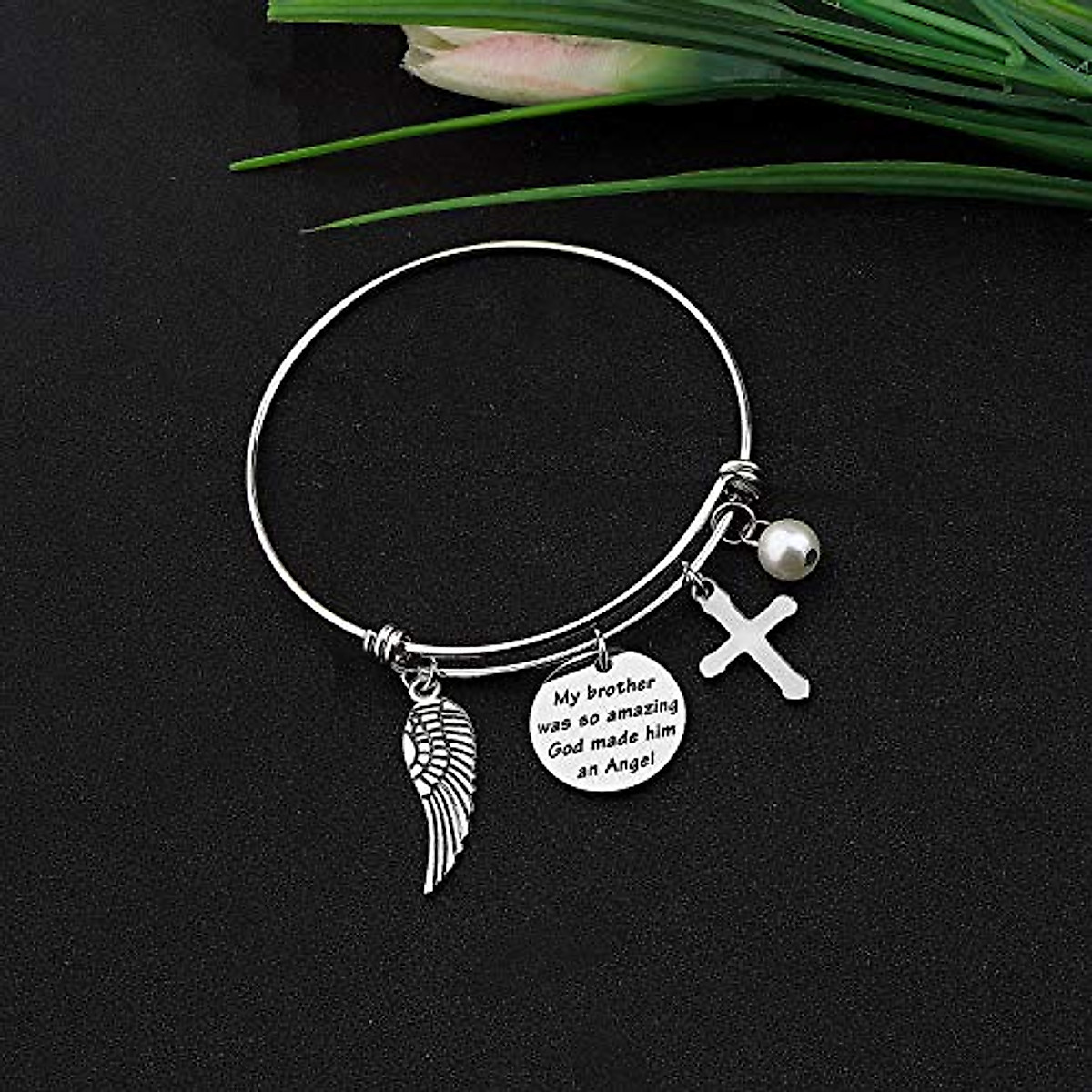 CYTING Brother Memorial Bracelet My Brother Was So Amazing God Made Him An Angel In Memory Of Brother Remembrance Jewelry Loss Of Brother Sympathy Gift (Brother Memorial Bracelet)