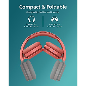 PHILIPS H4205 Wireless Headphone,On-Ear Bluetooth Headphone with BASS Boost,Quality Sound,32mm Drivers,29-Hour Battery Life,Fast Charging,Lightweight,Adjustable Cushioned Headband,Soft Ear Cups,Red
