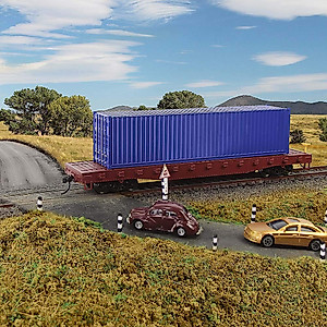 3pcs HO Scale Undecorated 40' (ft) Shipping Containers 1:87 Deep Bule Ribbed Side Container C8740DB