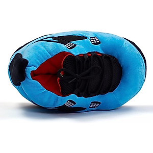 LAPRBY Sneaker Slippers Non Slip Sole Indoor House Plush Slippers Unisex Indoor Floor Cotton Shoes (Blue,5.5,12)