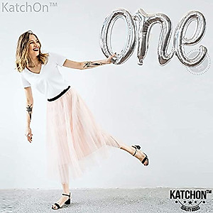 Big, Silver One Balloon for First Birthday - 20 Inch | One Birthday Balloon for Winter Onederland 1st Birthday Girl Decorations | One Silver Balloon, One Mylar Balloon | One Balloons for 1st Birthday