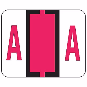 Smead BCCR Bar-Style Color-Coded Alphabetic Label, A, Label Roll, Red, 500 labels per Roll, (67071)