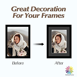 Mat Board Center, Pack of 25, 5x7 for 4x6 Black Mats - Acid Free, 4-ply Thickness, White Core - for Pictures, Photos, Framing