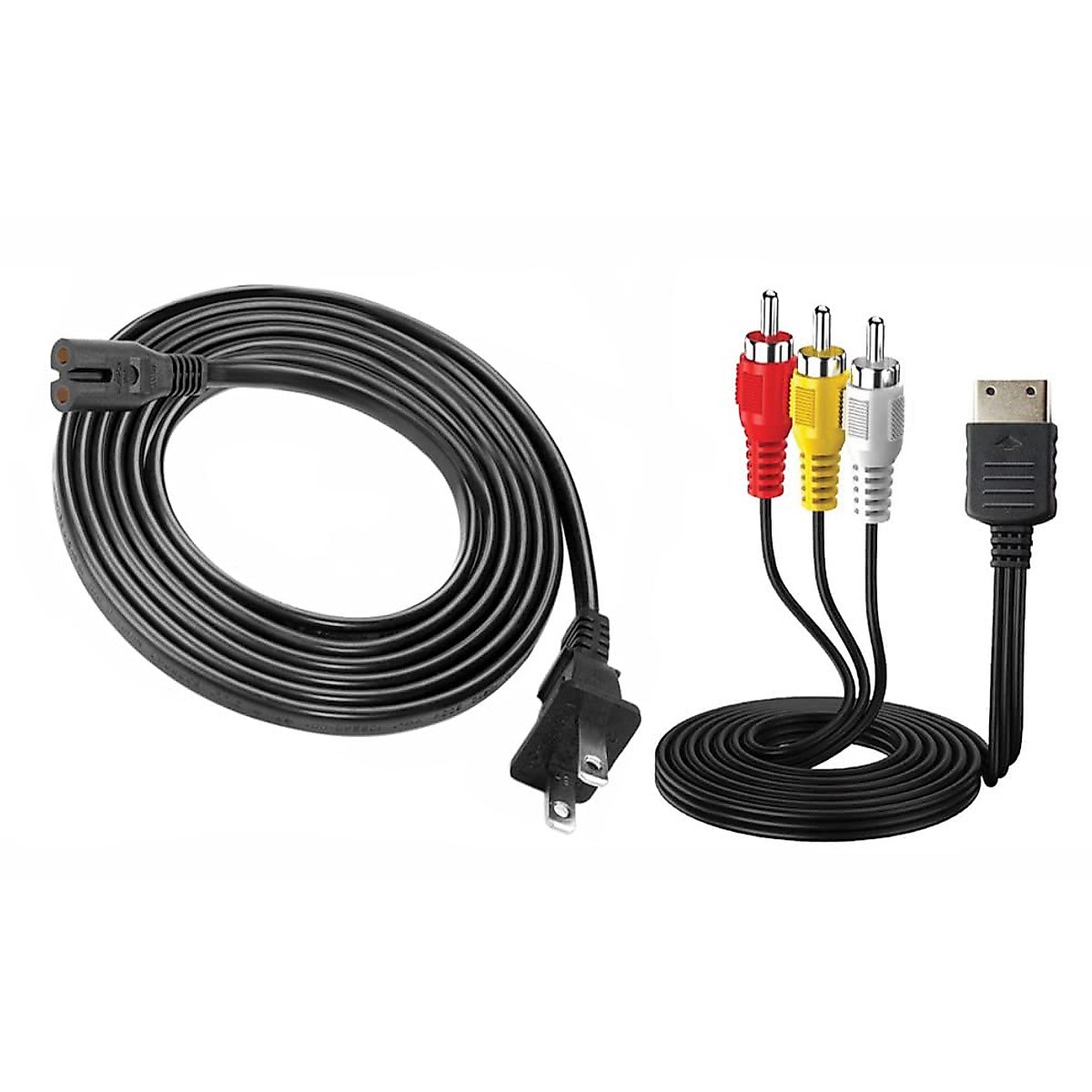 AC Power Supply + Audio Video RCA AV Composite Cable Adapter Cord To External TV Screen Monitor For Sega Dreamcast System Game Console Bundle Kit Lot