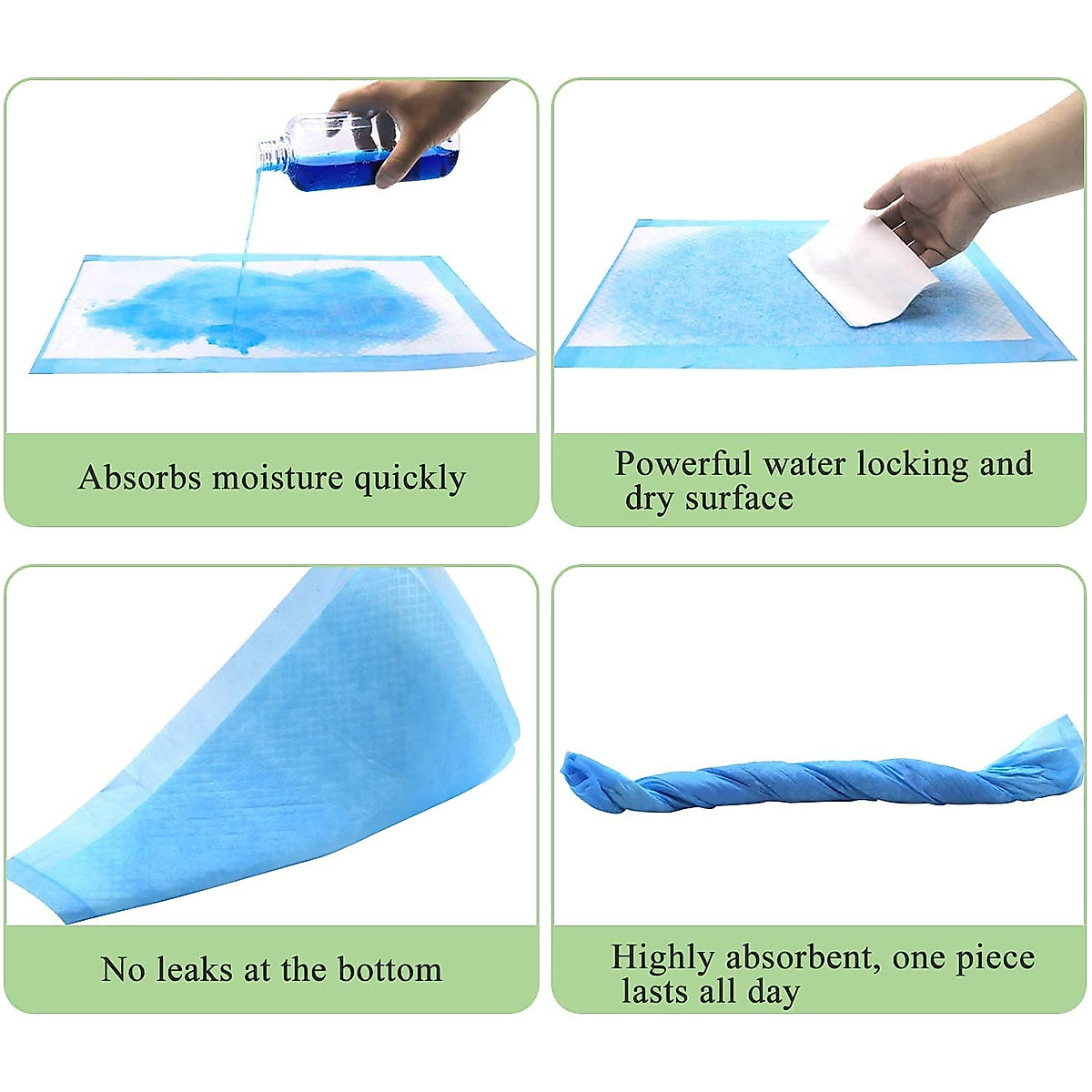 Payanwin 100 Pack Disposable Changing Pads Baby Disposable Underpads Waterproof Diaper Changing Pad Breathable Underpads Bed Table Protector Mat, 17.8 Inches x 13 Inches