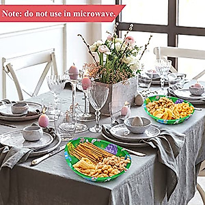 Shojoy 24 Pieces Easter Snack Tray Plastic Easter Egg Dessert Plates Easter Serving Tray Easter Bunny Serveware Party Serving Platter for Easter Party Decorations and Supplies