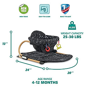 Dream On Me Snug N Play Floor Seat | Baby Seat | Top Notch Safety Features | Padded Baby Floor Seat | Bright Prints | Waterproof Fabric | Folds Flat | Easy to Store & Transport, Black & White