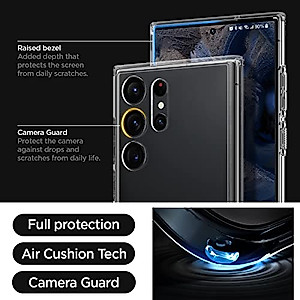 Spigen Ultra Hybrid S Designed for Galaxy S23 Ultra Case (2023) - Crystal Clear