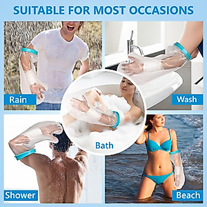 UpGoing Cast Covers for Shower Arm Adult Waterproof Arm Cast Cover Shower Protector Bag for Wound Arm, Hands, Wrists, Elbow, Finger to Keep Wounds Dry [2024 New Reusable]