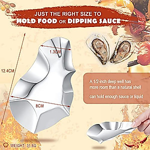 Set of 24 Stainless Steel Grillable Oyster Shells Reusable Clam Shells for Baked Grilled Oyster Shells for Cooking Silver Oyster Grilling Shells Kitchen Metal Oyster Dish for Seafood Clam Scallop