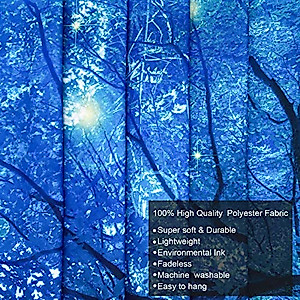 Instruban Forest Tapestry Nature Landscape Tapestry Psychedelic Tree Tapestry for Bedroom Living Room-H51.2×W59.1 inches