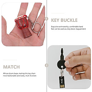 ARTIBETTER Music Lover Gift 3Pcs Djembe Drum Keychain Congo African Wood Drum Goblet Keyring Pendant Car Key Holder Backpack Bag Hanging Ornament for Souvenir Gift Mini African Drum