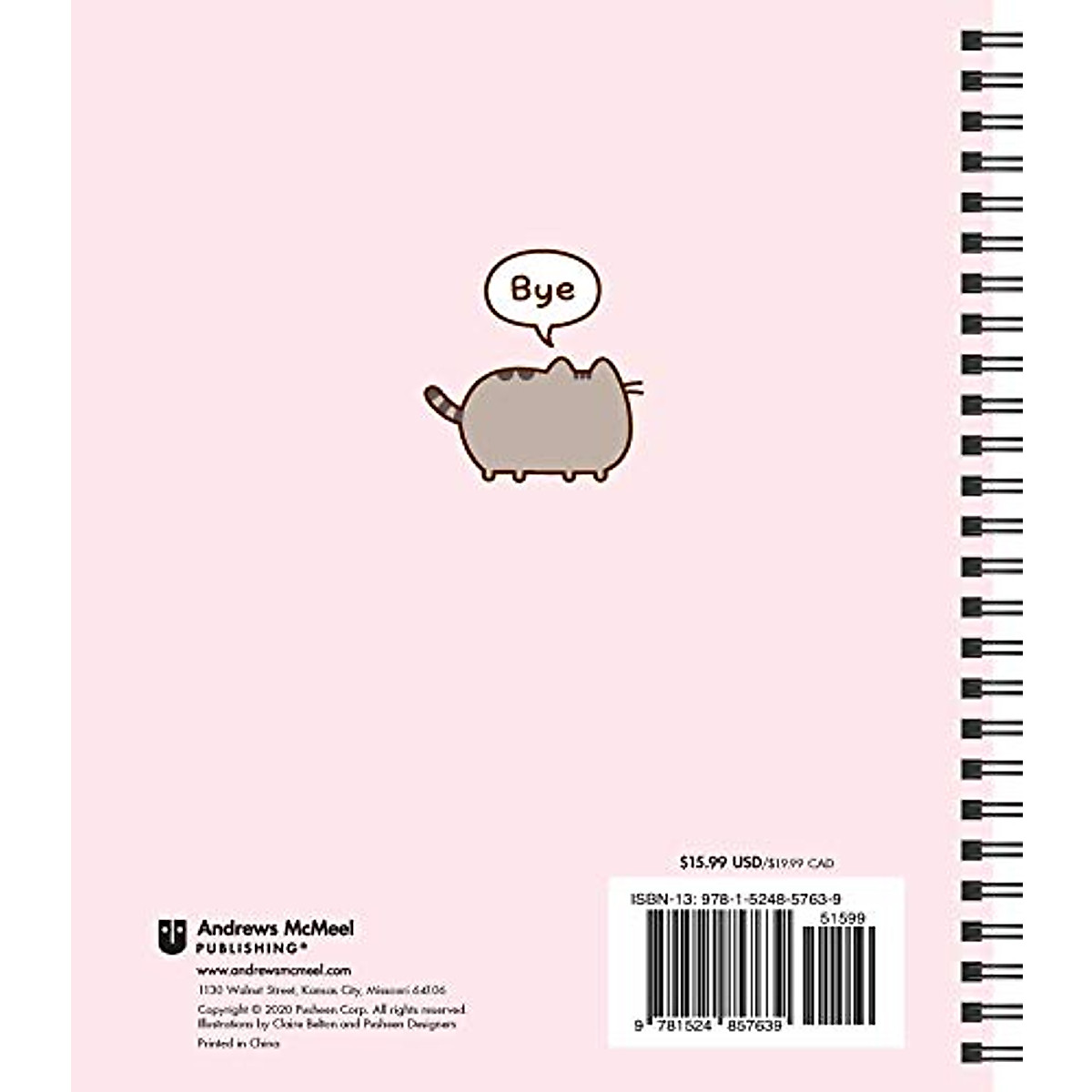 Pusheen 16-Month 2020-2021 Weekly/Monthly Planner Calendar