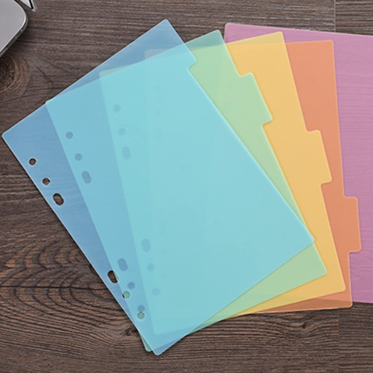 BAOFALI 10PCS A5 Size Dividers for 6 Ring Binder,with Reinforced Edge and 10 Tabs,Paper Index Divider Category Page Tab Indexing Cards Die and Stamp Storage Folder