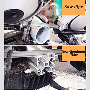 Anbull Portable Band Saw with Upgraded Removable Alloy Steel Base, 45°-90° Metal Cutting, 10A 1100W Motor, 5-inch Deep Cut, with .025-by-44-7/8-Inch 14 TPI Saw Blade and Led Spotlight