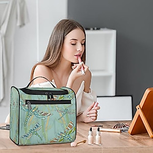 XMNYGJ Dragonfly Paint Hanging Toiletry Bag for Men Women Travel Cosmetic Makeup Organizer Bag Water Resistant Large Portable Wash Case for Accessories, Toiletries, Cosmetics