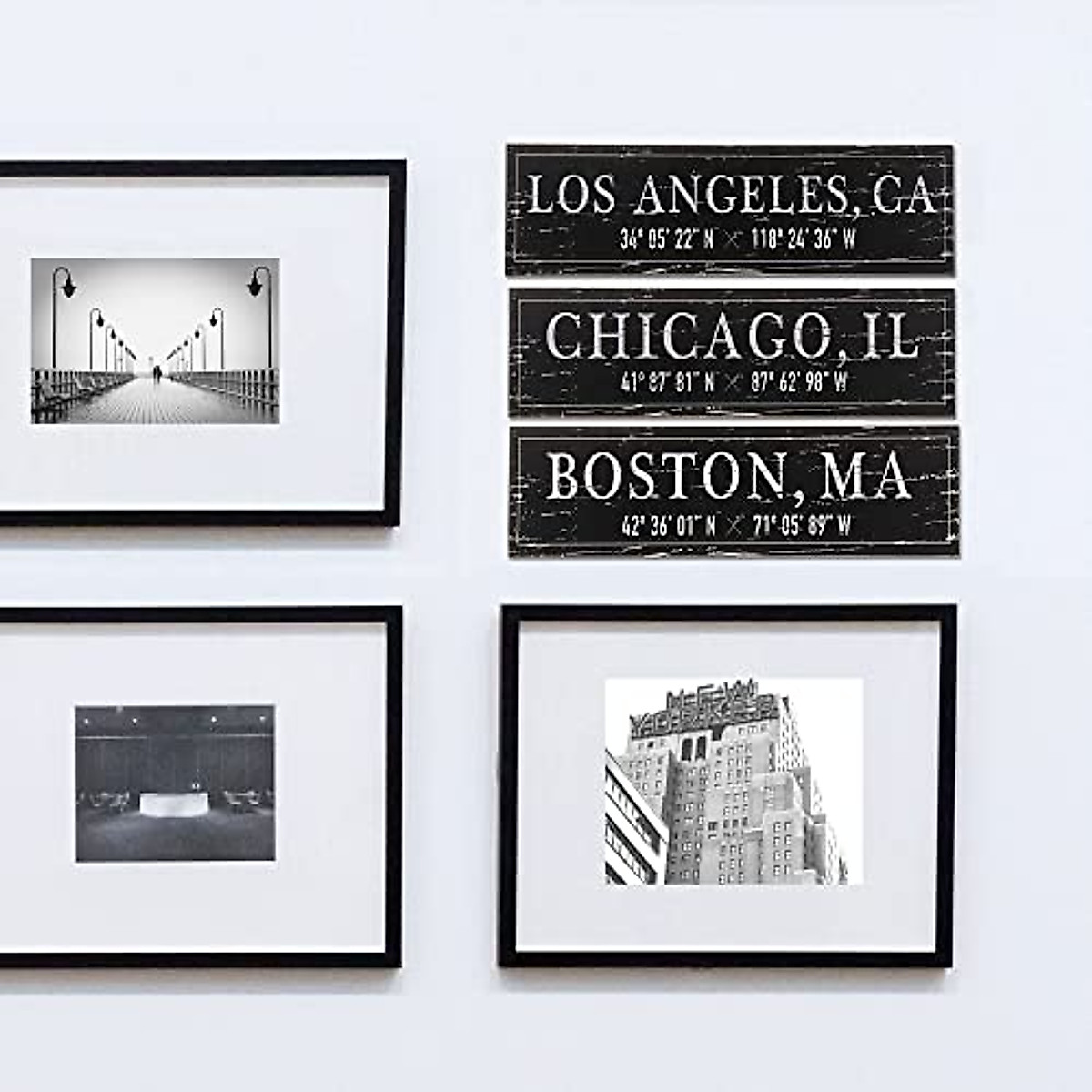 Barnyard Designs Chicago, IL City Sign Rustic Distressed Decorative Wood Wall Decor 17” x 5”