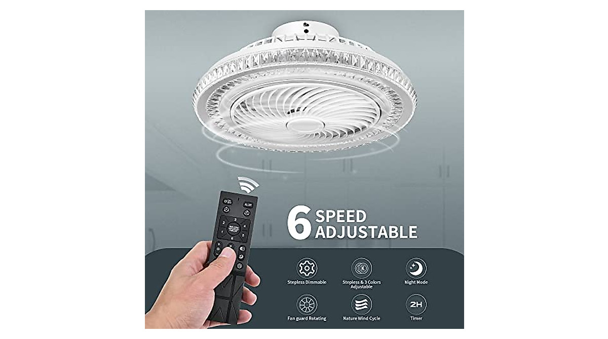 YITAHOME Bladeless Ceiling Fan with Light - Modern & Quiet
